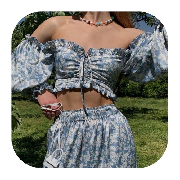 Over The Sea | Tops | Overthesea Size 6 Blue Floral 3 Japanese Silk ...
